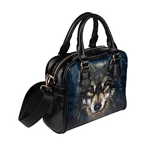 InterestPrint Wolf Head Crossbody Purse Bags for Women Shoulder Bag