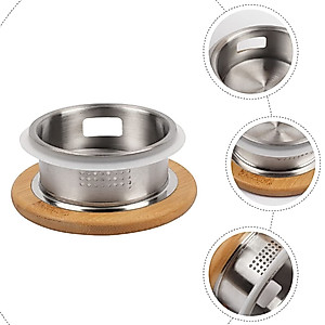 Glass Water Pitcher Wood Lid Replacement Cold Drink Jug Covers Carafe Stainless Steel Lids Beverage Jar Cover for Summer Water Bottle Supply