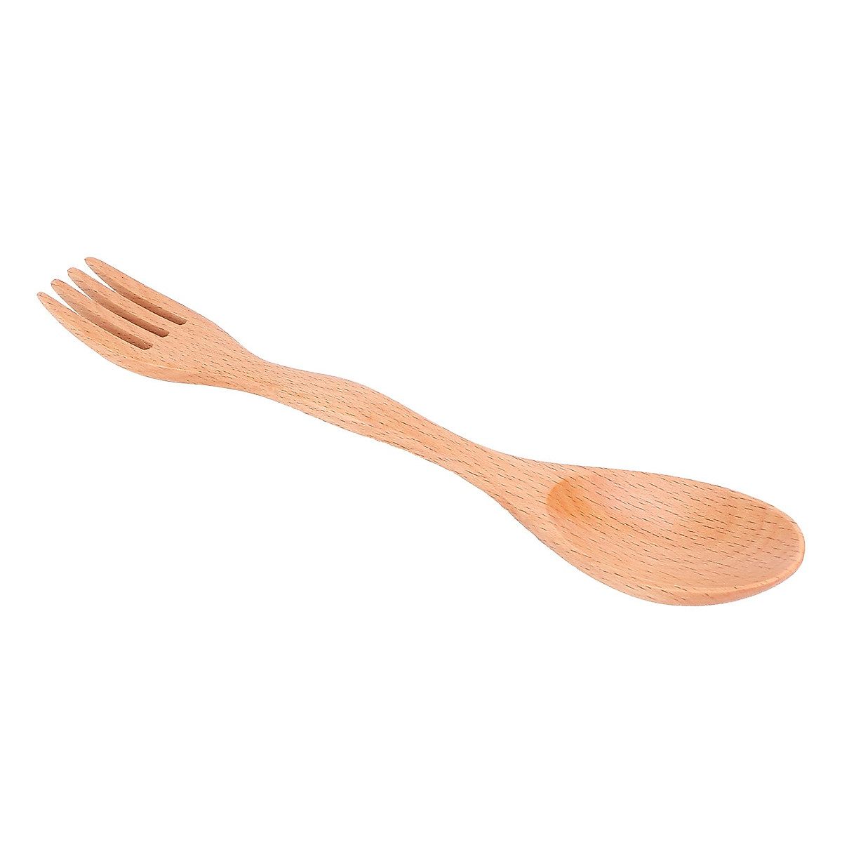 Wooden Salad Server,Integrated Salad Spoon and Fork Natural Hand Wooden Utensils for Serving Salad