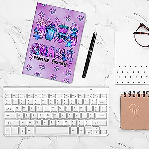 FYWZXED Stitch Lover Gifts Touch Me And I Will Bite You Leather Notebook Movies Lover Gift Birthday Gifts for Women Family Friends Graduation Gifts for Son Daughter (ohana means family)