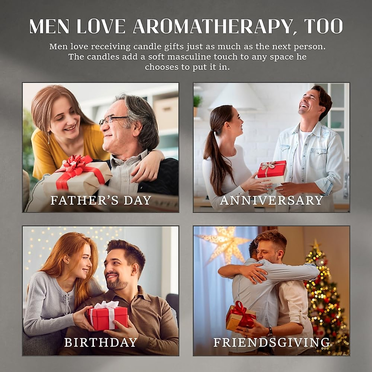 Dough Bowl Candle Company Candles for Men - 6.2" x 3" Firepit Metal Mens Candle, Mahogany Teak Scented Candles for Men, Multipurpose Wooden Wick Candles for Bedroom or Man Cave, 50 Hour Burn Time