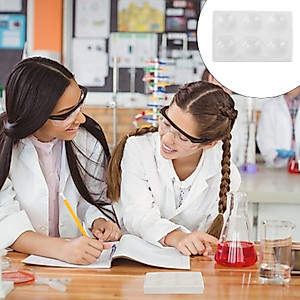 Baluue Depressions Porcelain Spot Plate 6 Wells Scientific Ceramic Spotting Reaction Plate for Laboratory Experiment Chemical Testing White