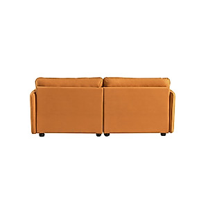 Lepfun Modern, 75.6" Couch, Large deep seat, loveseat with Hardwood Frame, mid-Century upholstered Sofa,Suitable for Living Room, Bedroom and Apartment (Orange)