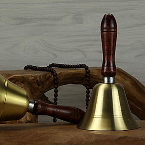 TOYANDONA Metal Hand Bells Call Bell Service Hand Bells Black Wooden Handle Handbells Santa Hand Bell Note Handbell Diatonic Metal Bells Musical Percussion for Christmas Dinner Shop Hotel