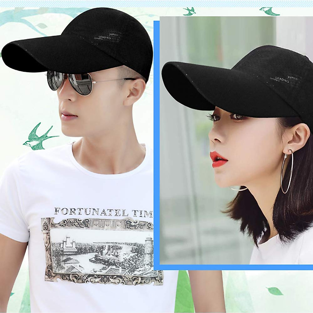 YEKEYI Outdoor Quick Dry Baseball Cap with Long Bill,UPF 50+ Sun Hats for Men and Women