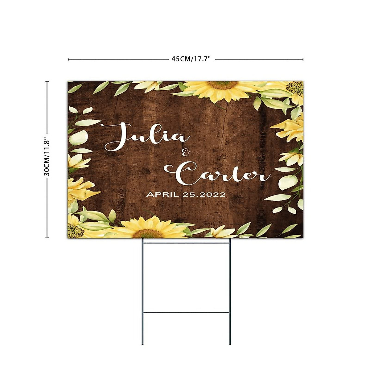 Autravelco Welcome to Our Wedding Lawn Sign 12x18 Inch Welcome to Our Happily Ever After Double Sided Yard Signs with Stakes for House Rent Outdoor Decoration