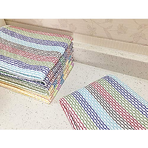 Mia'sDream Cleaning Rags Tidy Cotton Dish Cloths Dish Rags Cleaning Cloth, Absorbent Odor Free Dishcloths Kitchen Dish Towels, 13inch x 13inch 8 Pack Multi Colors