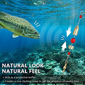 OROOTL Carolina Rig for Bass Fishing, 5pcs CRR Carolina Ready Rigs Pre-Rigged Bass Fishing Weights Carolina Keeper Tackle Sizes 1/4 3/8 1/2 3/4 1oz