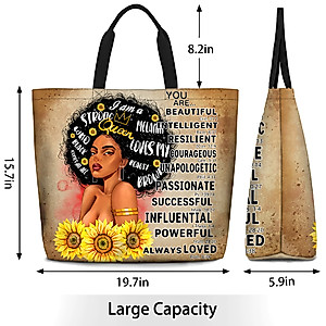 IAGM African American Women Tote Bag Black Woman Satchel Bag Black Women Shoulder Bag Afro Handbags For Women