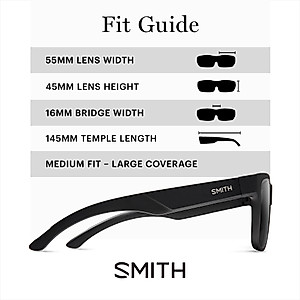 SMITH Lowdown 2 Sunglasses – Performance Sports Active Sunglasses For Running or Everyday Wear – For Men & Women – Matte Black + Black ChromaPop Glass Polarized Lenses
