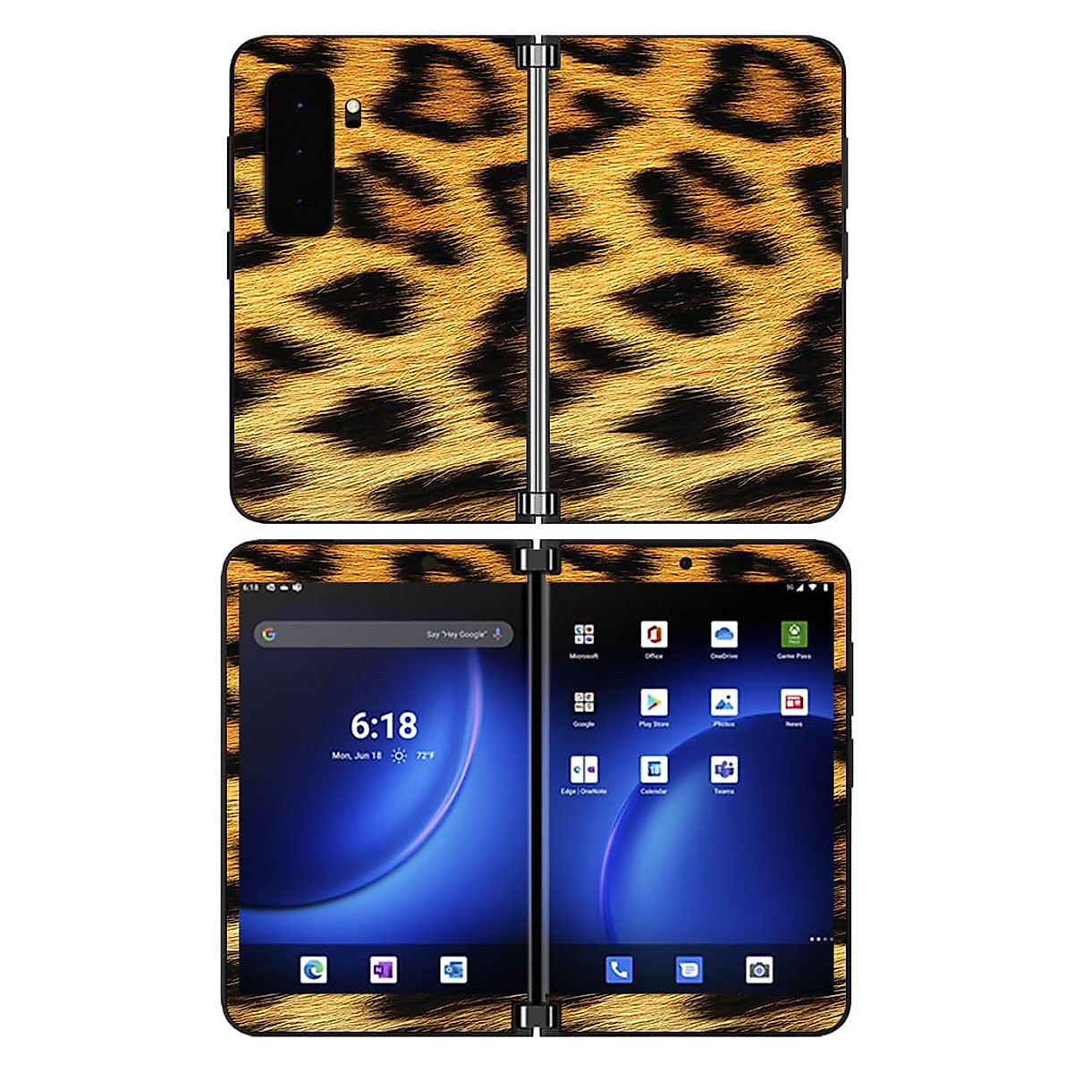 MightySkins Skin Compatible with Microsoft Surface Duo 2 - Cheetah | Protective, Durable, and Unique Vinyl Decal wrap Cover | Easy to Apply, Remove, and Change Styles | Made in The USA