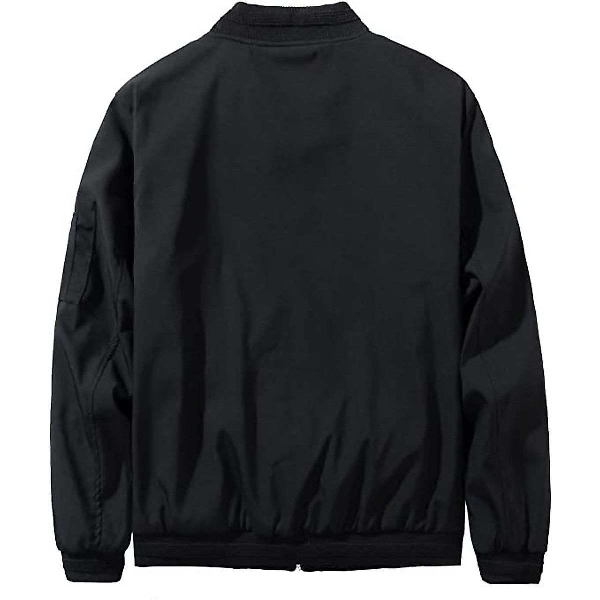 Ginsiom Men's Lightweight Jackets,Fashion Vintage Business Jacket Nylon Casual Spring Wind Breaker Black Size XL