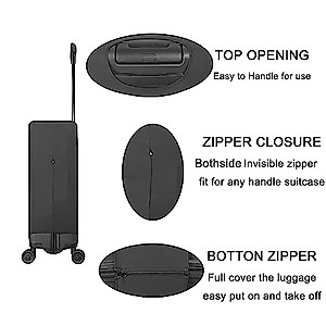 Megaraise Travel Luggage Cover Suitcase Cover Protector Anti-scratch Suitcase Cover Fits 18-32 Inch Luggages (Black, L(27-30 inch luggage))