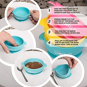 Juju World 3 Baby Bowls with High Suction Base Set - Great for Feeding Kids & Toddlers - Fridge, Microwave & Dishwasher Compatible - Eco-Friendly, BPA Free Silicone
