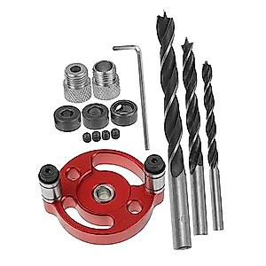 PLAFOPE Pocket Hole Jigs Kit 1 Set Pocket Hole Self Centering Drill Bit Aluminum Alloy Hole Punch Pocket Power Tool Accessory Jigs