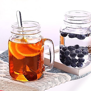 FIREBOOMOON 12 Pack Mini Mason Jar with Handles,1.7oz/50ml,Premium Shot Glasses with Leakproof Lids for Drink,Dessert,Condiments,Jams,Candle,Craft