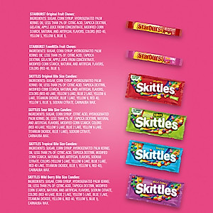 SKITTLES & STARBURST Variety Pack Full Size Chewy Candy Assortment, 62.79 oz, 30 Count