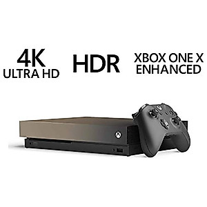 Microsoft Xbox One X Gold Rush Limited Edition 1TB Console with Wireless Controller - Xbox One X Enhanced, Native 4K Gaming, Ultra HDR