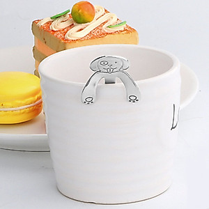 Haishell 4 Pcs Cat Coffee Spoon Stainless Steel Dog Dessert Spoon Drink Spoons Mixing Spoon Milkshake Spoon Tableware Kitchen Supplies,Silver