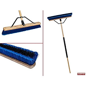 Harper 20201044 24 in. Indoor/Outdoor Dry All-Purpose Push Broom with Dual Bristles, for Dust, Gravel, Debris