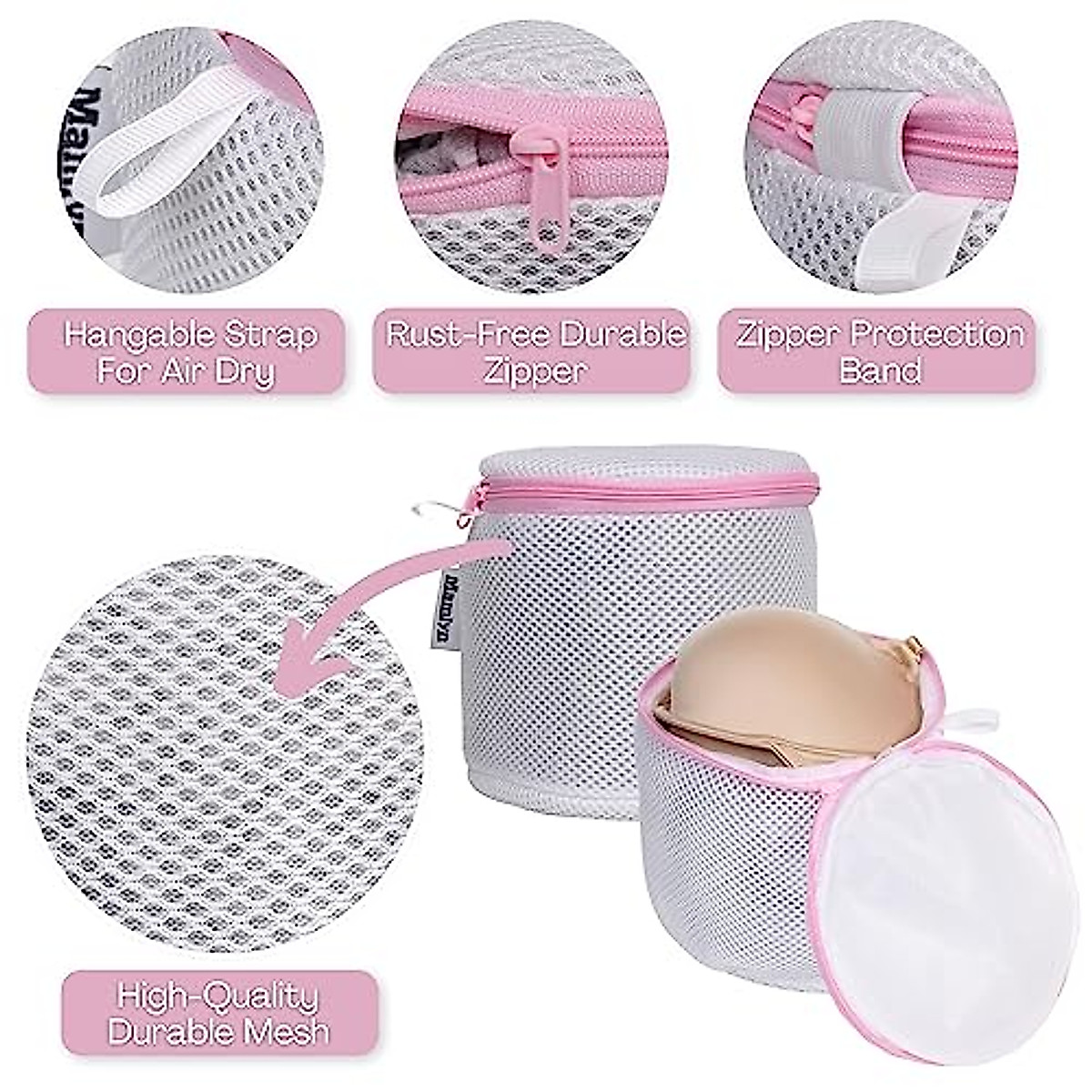Mamlyn Mesh Bra Bags for Washing Machine, Lingerie wash Bags for Laundry
