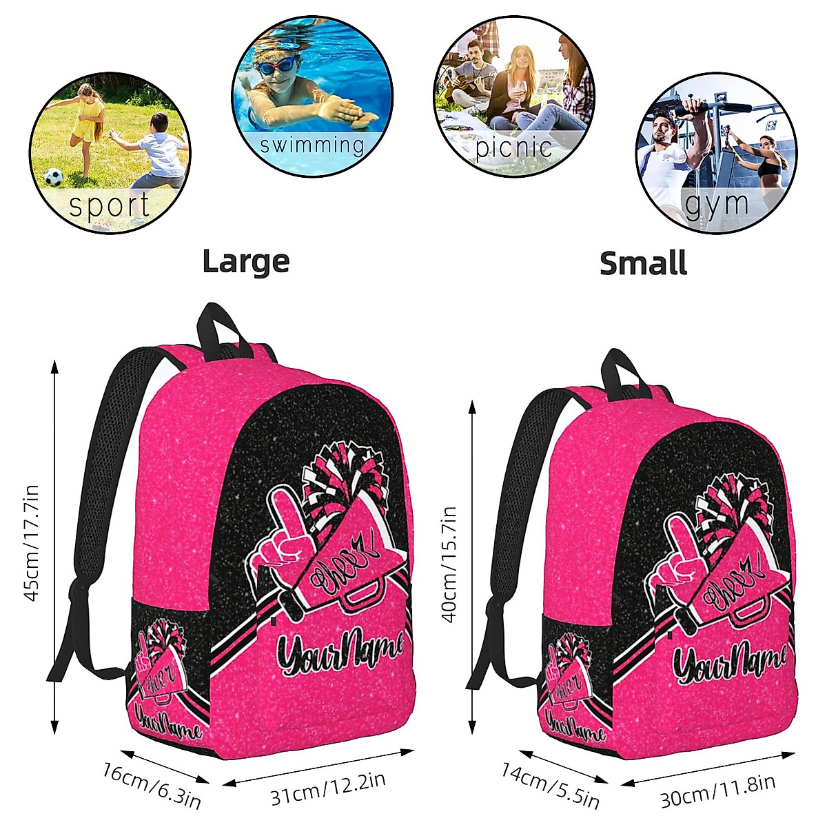 Custom Cheer Backpack With Name Personalized Cheerleading Backpack Cheer Backpack For Sports Party Cheerleader Gift