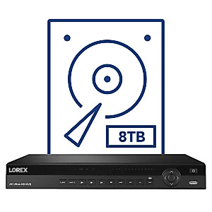 Lorex NC4K8-3216BB 32 Channel 4K Security Camera System with N882A38B 8TB 4K Fusion NVR, 16 Port ACCLPS263B POE Switch and 16 E841CAB 8MP Bullet Cameras