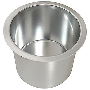Yuanhe Aluminum Jumbo Cup Holder - 1 Pack Silver Poker Table Cup Holder Insert for Casino Game Table Sofa Boats Pontoon Marine Bench Desk RV Cars & Trucks