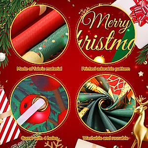 Red Green Christmas Door Cover Merry Christmas Door Decorations Banner Glitter Christmas Tree Elk Snowflake Porch Sign Backdrop Background for Christmas New Year Winter Holiday Party Decor Supplies