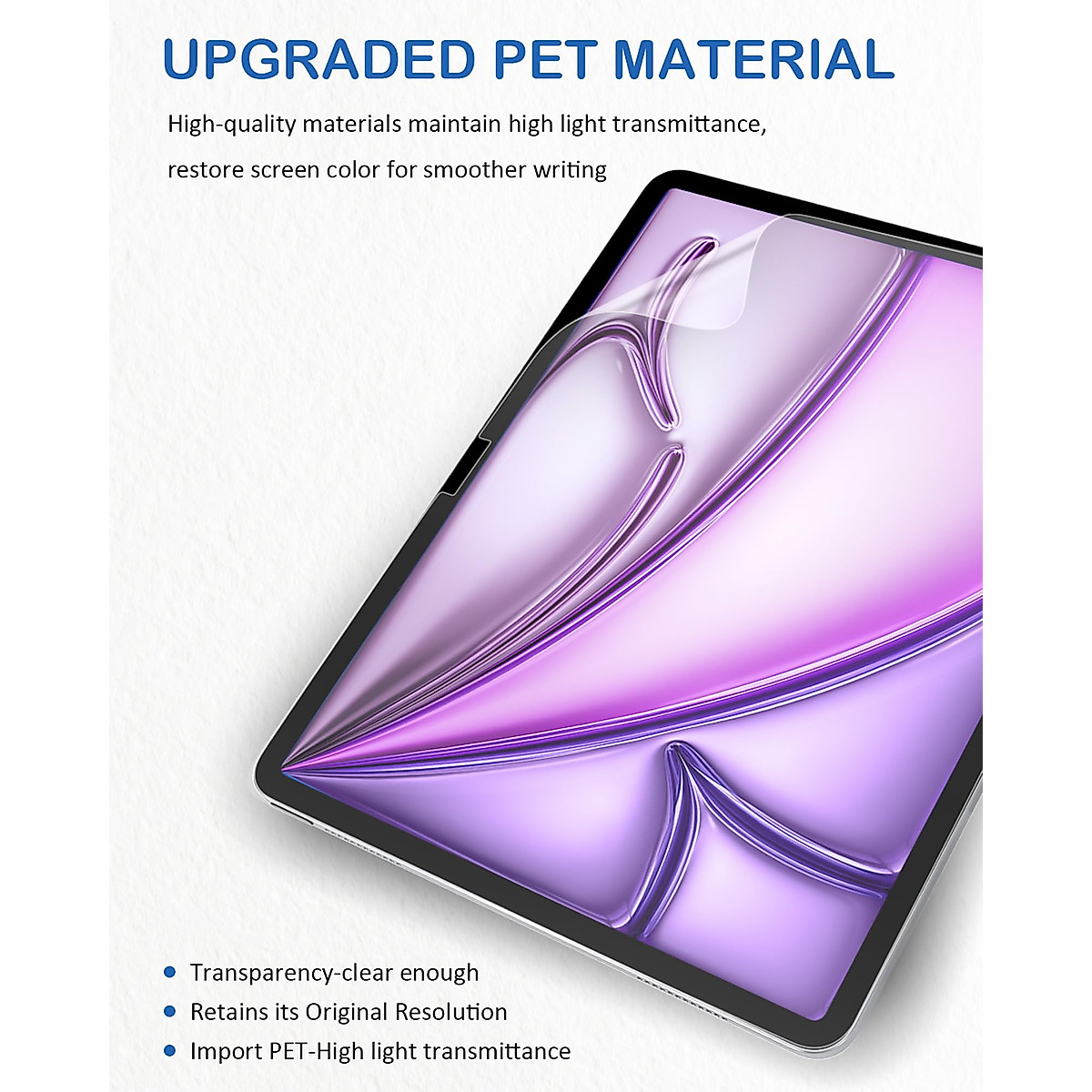 XIRON 2-Pack Paper Screen Protectorfor iPad Pro 12.9 2022/2021/2020 (6th/5th/4th Generation), Matte PET Film for iPad Pro 12.9, Write and Draw Like on Paper, Anti-Glare Screen Protector