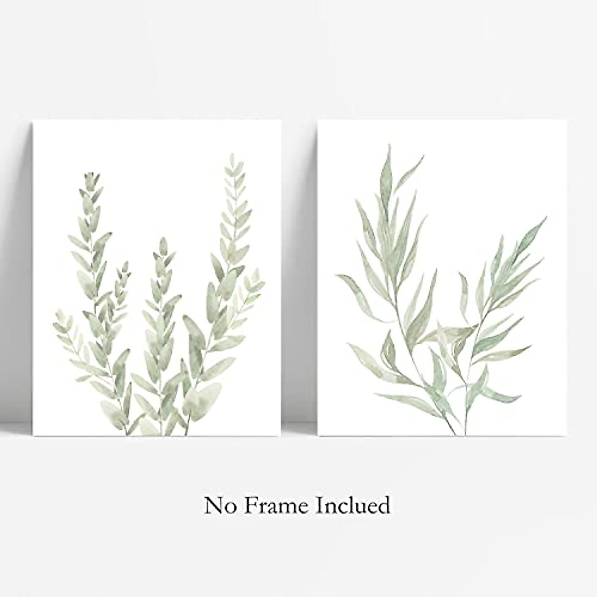 Howwii Botanical Boho Bathroom Decor Wall Art Prints, UNFRAMED Sage Green Plants Decor for Bedroom|Office, Minimalist Eucalyptus Leaves Watercolor Art Prints, Set of 4 Pictures, 8"x10" No Frames
