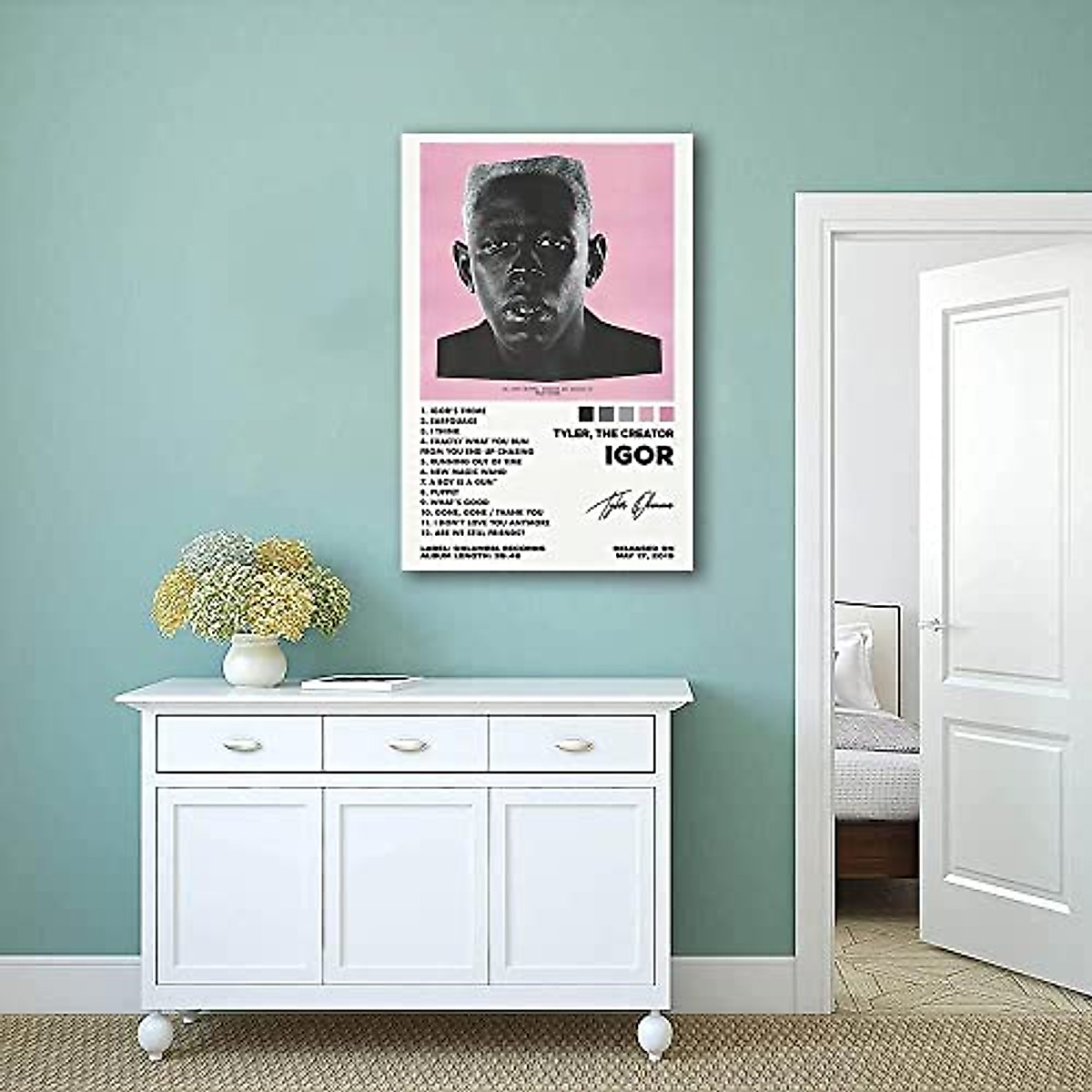 American Rapper Tyler Poster Decorative The Creator Album Cover Signed Limited Posters Wall Art Decor Print Picture Paintings for Living Room Bedroom Decoration Poster (6,12x18in Unframe)