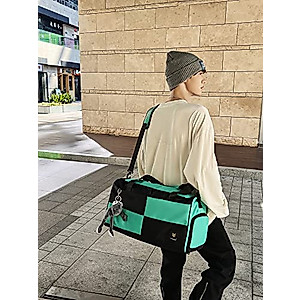 Large Travel Duffel Bag, Dry Wet Separation Sports Gym Bag with Shoes Compartment, Durable Oxford Bag for Men Women Weekender Overnight Bag, Carry-on Duffel Bag for Short Journey, Yoga, Gym (Green)