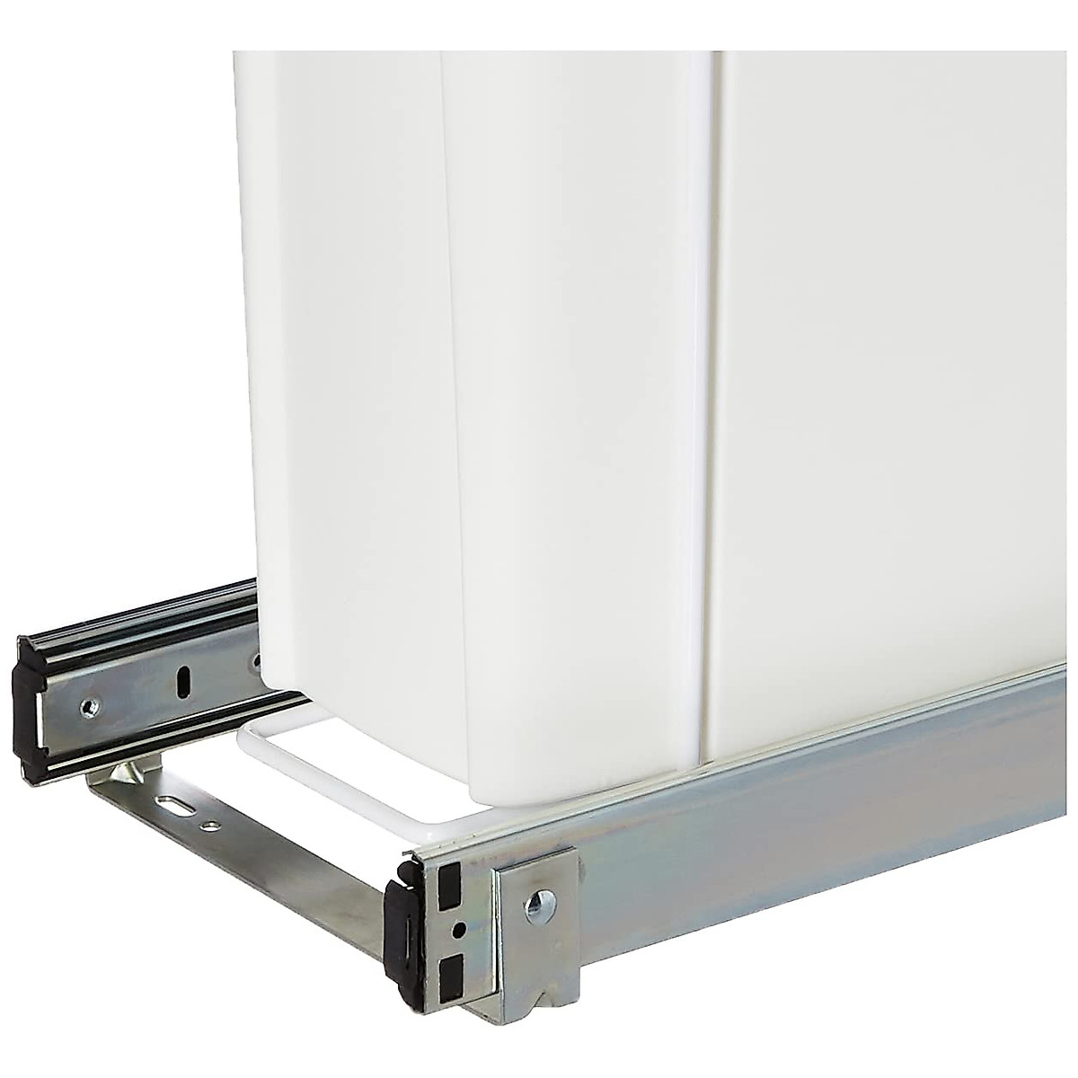 Knape & Vogt RS-PSW9-1-20-W 17 in. H x 8 in. W x D Steel in-Cabinet 20 Qt. Single White Pull Out Trash Can