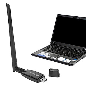 Zyyini WiFi Adapter Card Receiver, 300Mbps USB2.0 W60 5DB RTL8192EU Portable WiFi Adapter Card with Antenna,for Android, for Linux, for Windows XP, for Win7, for Win8, for Win10 Systems