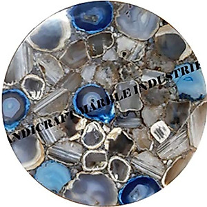 33" Inch Mix Agate Blue Grey Brown Agate Round Coffee Table Top, Agate Table, Stone Coffee Table, Agate Coffee Table Top, Agate Side Table Home Decor, Piece Of Conversation, Family Heir Loom