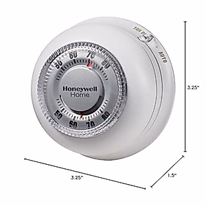 Honeywell Home CT87N1001 The Round Non-Programmable Manual Thermostat, Large, White