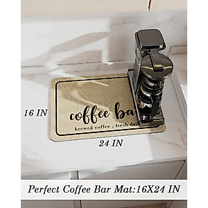 tchdio-Coffee Mat-Hide Stain Absorbent Rubber Backed Quick Drying Mat for Kitchen Counter-Coffee Bar Accessories Dish Drying Mat Fit Under Coffee Maker Coffee Machine Coffee Pot Espresso Machine