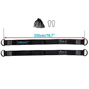 Aotedo 6.5FT x2, Hold 3000 lbs/pcs,Φ10mm carabiners thickness x2,Tree Swing Hanging Straps Kit,Yoga Strap and Stretching Strap for Tree Swings,Hammocks,Flexibility,Physical Therapy Exercise Stretching