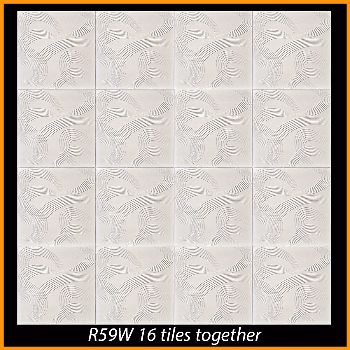 Euro-Deco Ceilings, Inc. Decorative Styrofoam Glue Up Ceiling Tile R59W 20 x 20 Tin Look White
