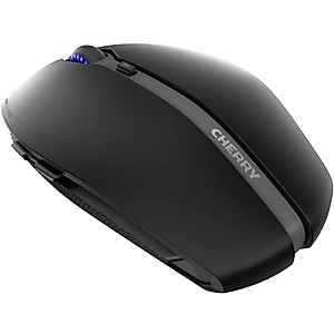 Cherry GENTIX BT Wireless Bluetooth Mouse, Multi-Device Function for up to 3 Devices, Switchable Resolution (1K/2K DPI), 7 Buttons and Scroll Wheel, Battery Operated (Black)