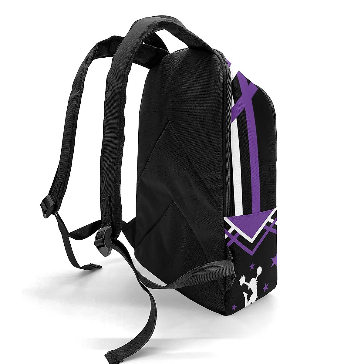 Yeshop Cheerleader Cheer Purple 1 Personalized Backpack for Teen Boys Girls,Custom Travel Backpack Bookbag Casual Bag Name Gift