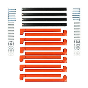 Wallmaster Lumber Storage Metal Rack, Lumber Organizer Wall Mount Wood Rack Organizer 3-Level Wood Storage System, 2 Pack