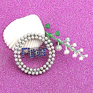 CHOORO Blue Rhinestone Finer Brooch Pin 1920 Greek Sorority Jewelry Gift for Finer Women