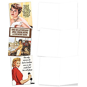 The Best Card Company - 20 Note Cards Blank Assortment (4 x 5.12 Inch) (10 Designs, 2 Each) - Hot Mess AM6622OCB-B2x10