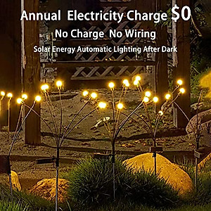 ANTQUE 2 Pack Solar Powered Garden Lights Outdoor, New Upgrade Swaying Starburst Solar Garden Lights, Vibrant Garden Lights Waterproof Solar Outdoor Lights, Decorative Lights for Yard