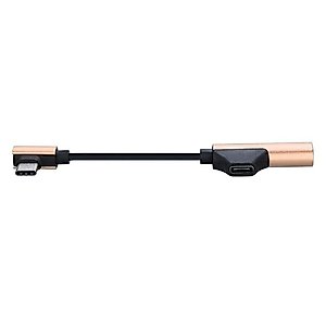 WPYYI USB Type C to 3.5mm Jack TypeC Audio Splitter Headphone Cable Earphone Aux 3.5 Adapter Charger Support Charging Song Call (Color : Gold)
