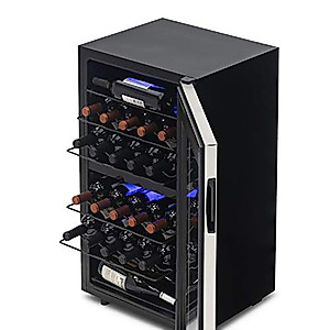 NewAir Wine Cooler and Refrigerator | 28 Bottle Capacity | Freestanding/Built-in Countertop Wine Cellar in Stainless Steel with UV Protected Glass Door NWC028SS01