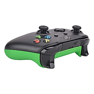 eXtremeRate Soft Touch Grip Custom Bottom Shell Back Panels for Xbox One S & One X Controller, Green Replacement Back Shell Side Rails w/Battery Cover for Xbox One S X Controller Model 1708
