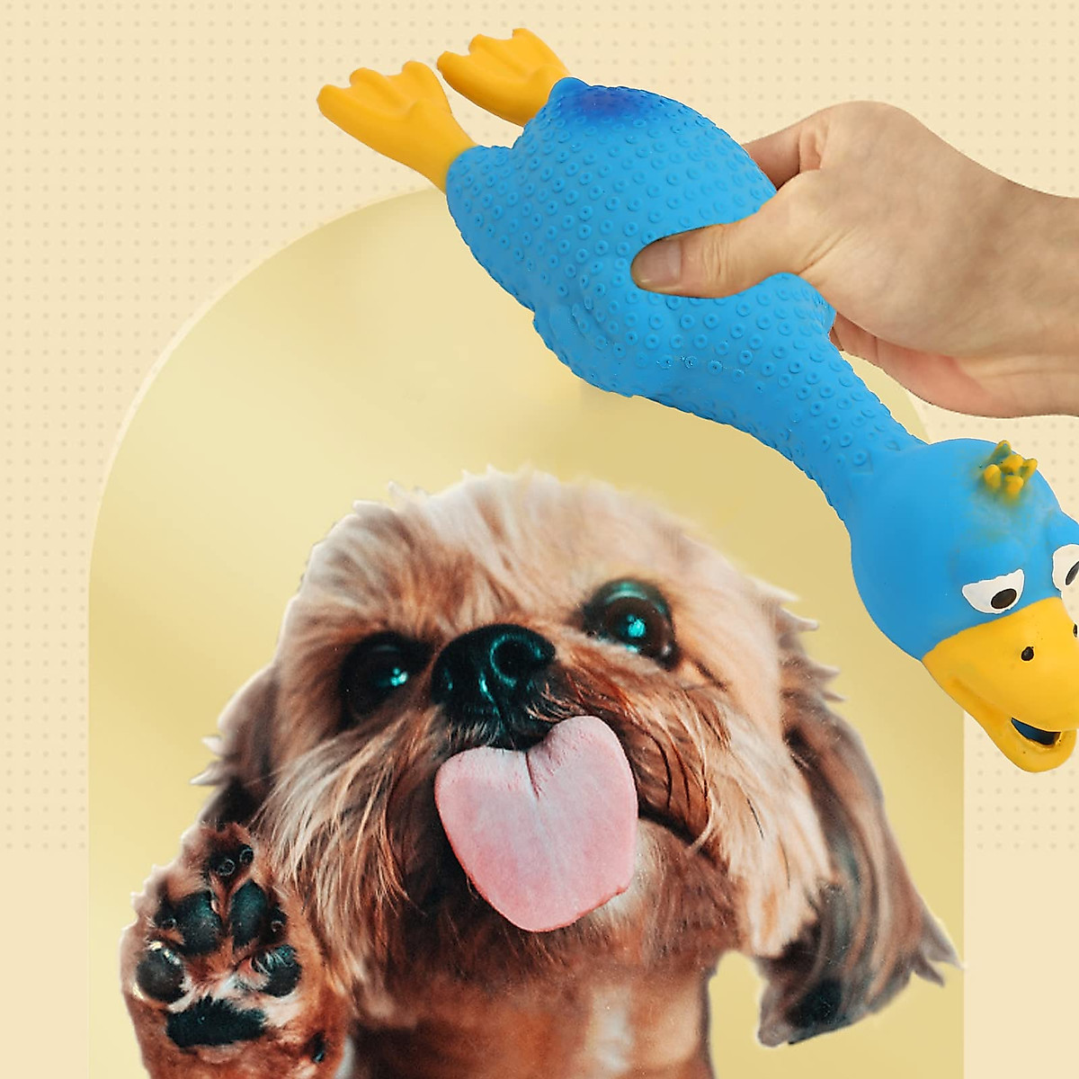 Naroote Latex Duck Dog Toys, Relieves Anxiety Funny Squeaky Duck Dog Toys for Dogs for Indoor